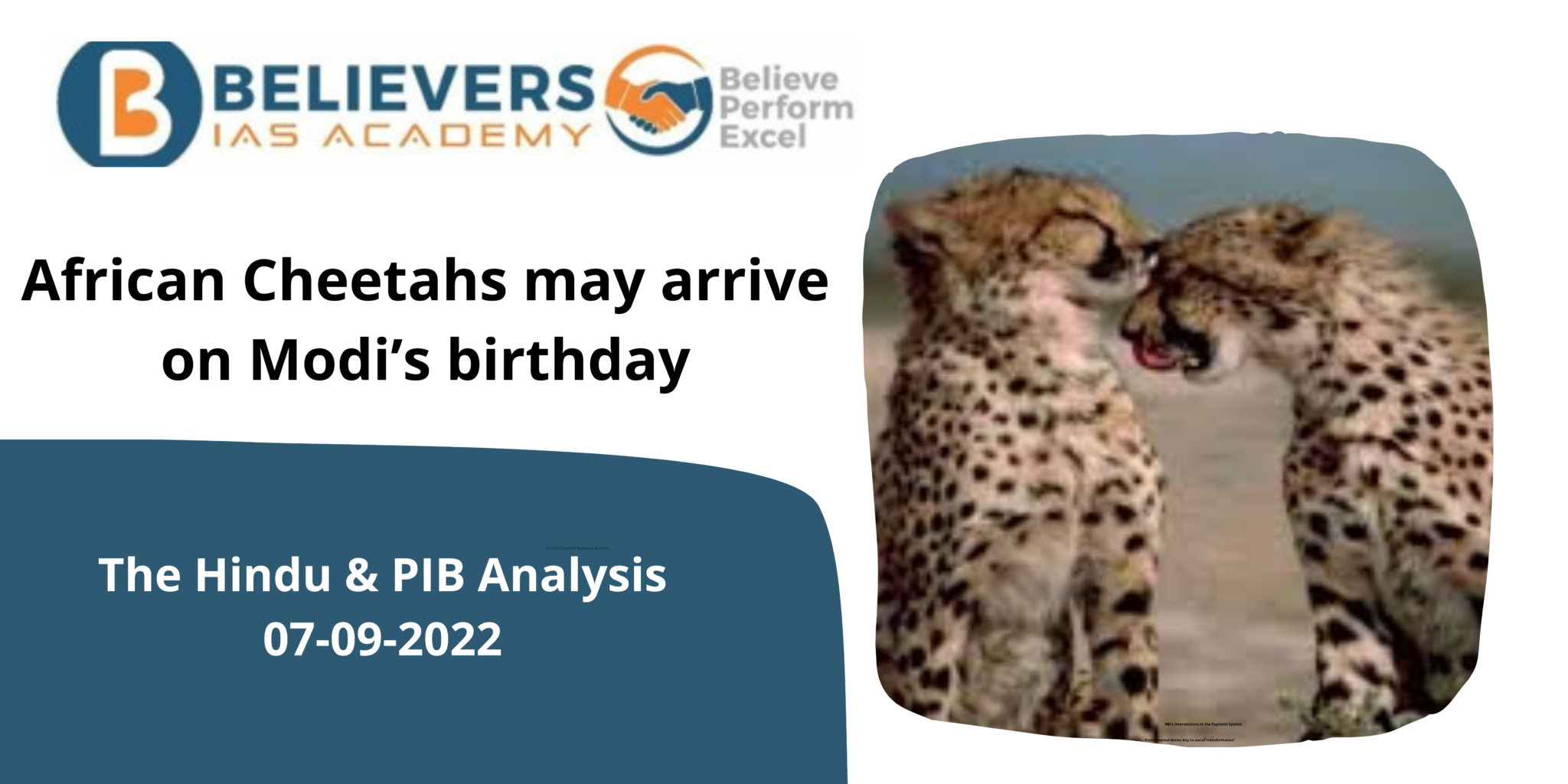 African Cheetahs may arrive on Modi’s birthday - Believers IAS Academy