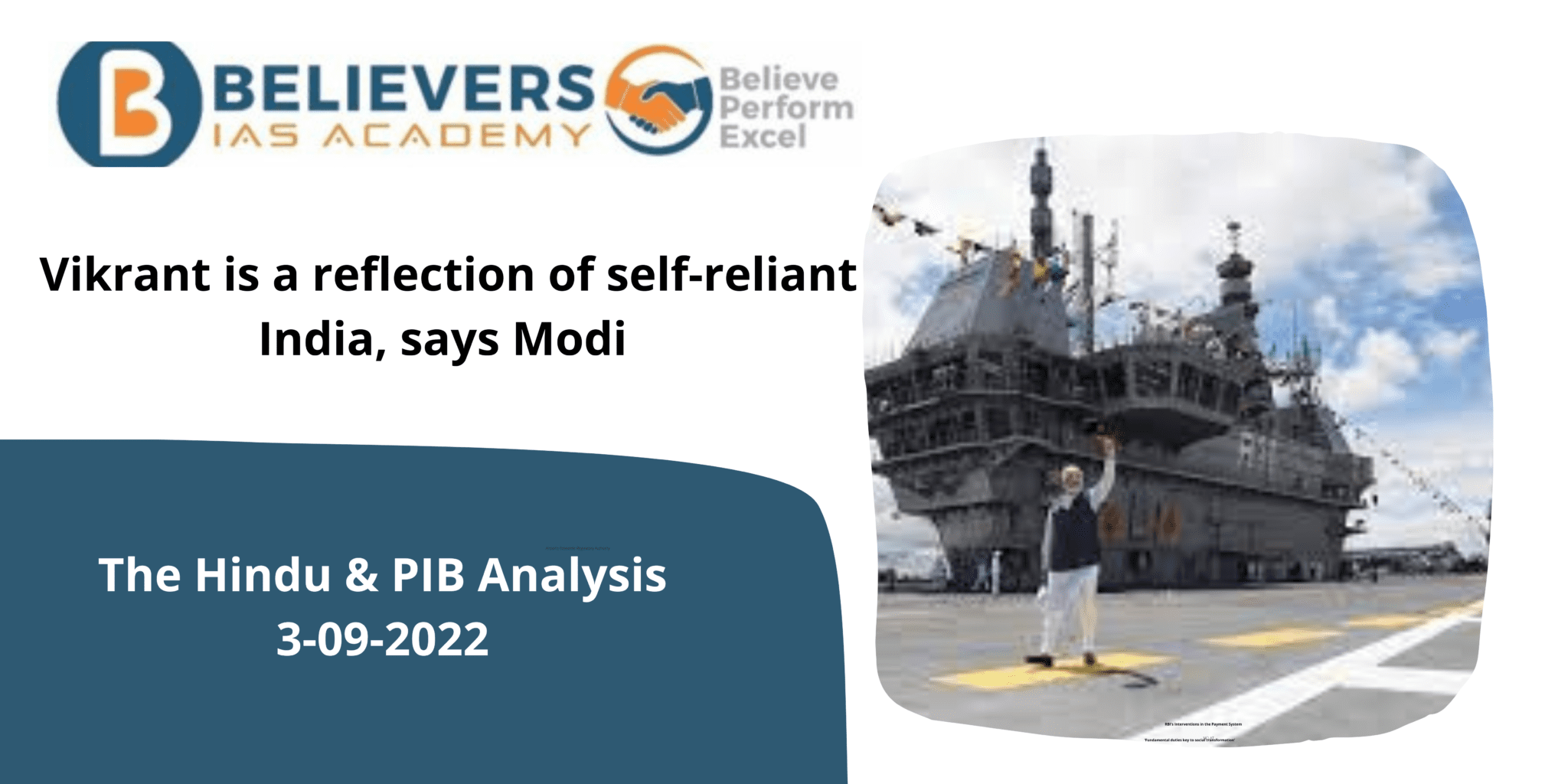 Vikrant is a reflection of self-reliant India, says Modi - Believers ...