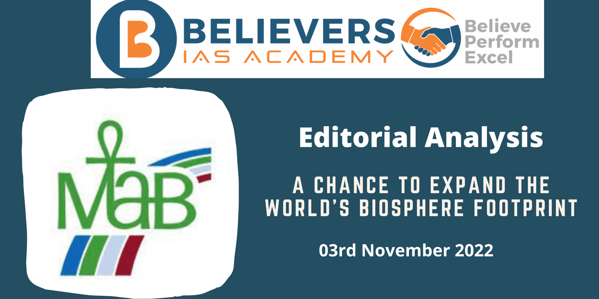 The Man And Biosphere programme - Believers IAS Academy