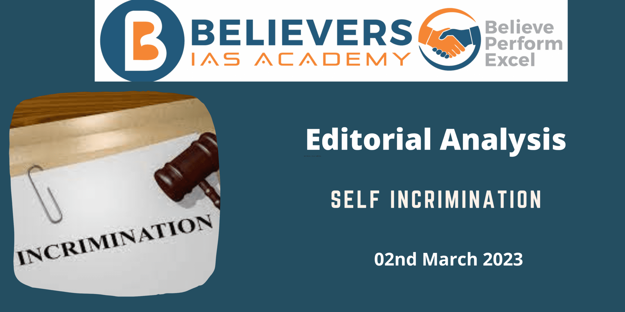 SELF INCRIMINATION - Believers IAS Academy