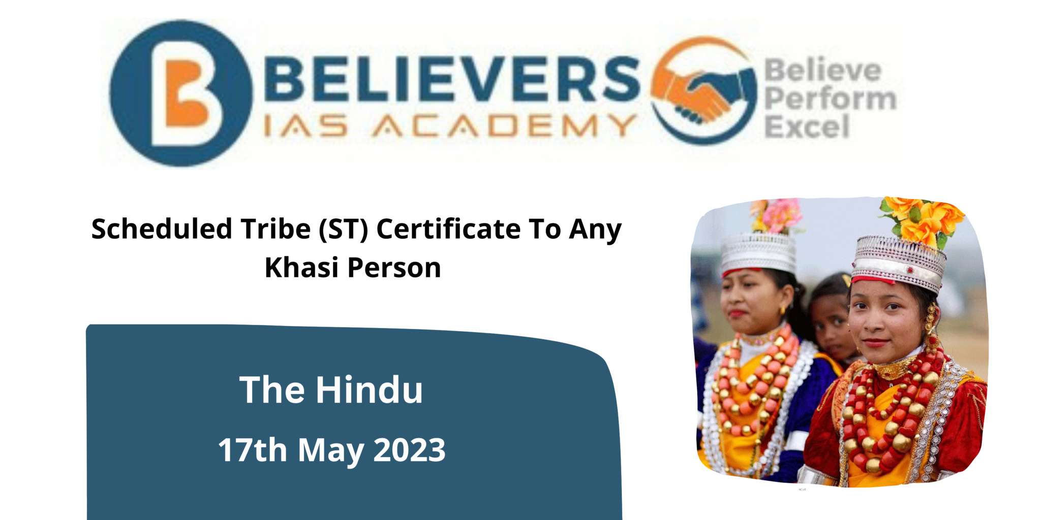 Scheduled Tribe (ST) Certificate To Any Khasi Person - Believers IAS ...