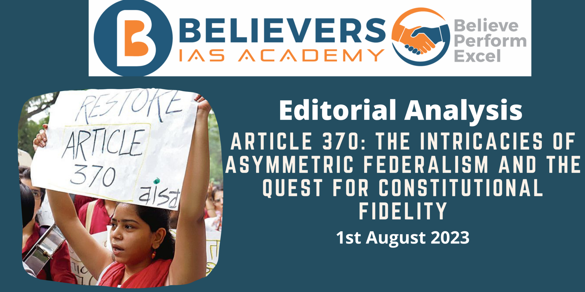 Article 370: Asymmetric Federalism & Constitutional Quest - Believers ...