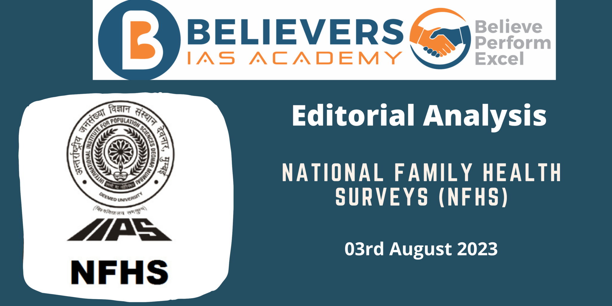 National Family Health Surveys (NFHS) - Believers IAS Academy