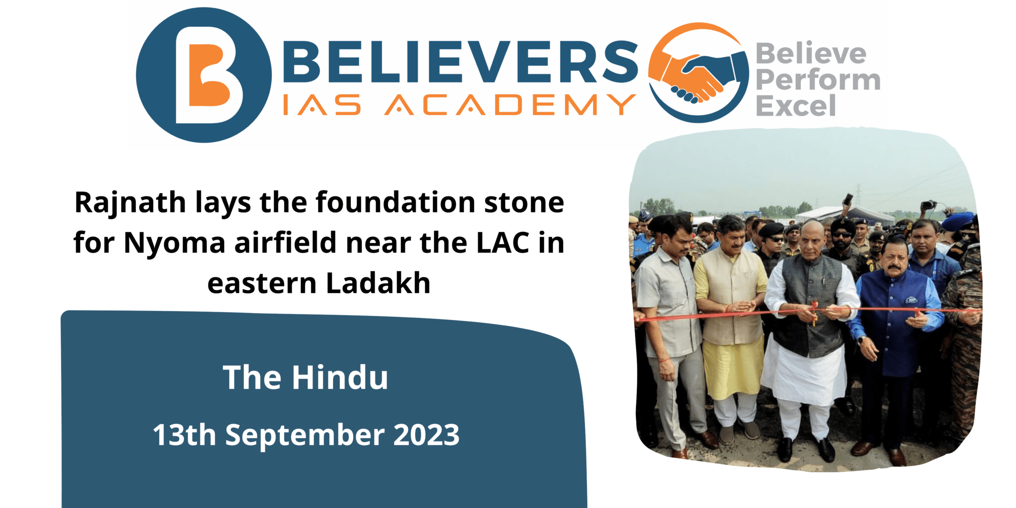 Rajnath lays the foundation stone for Nyoma airfield near the LAC in ...