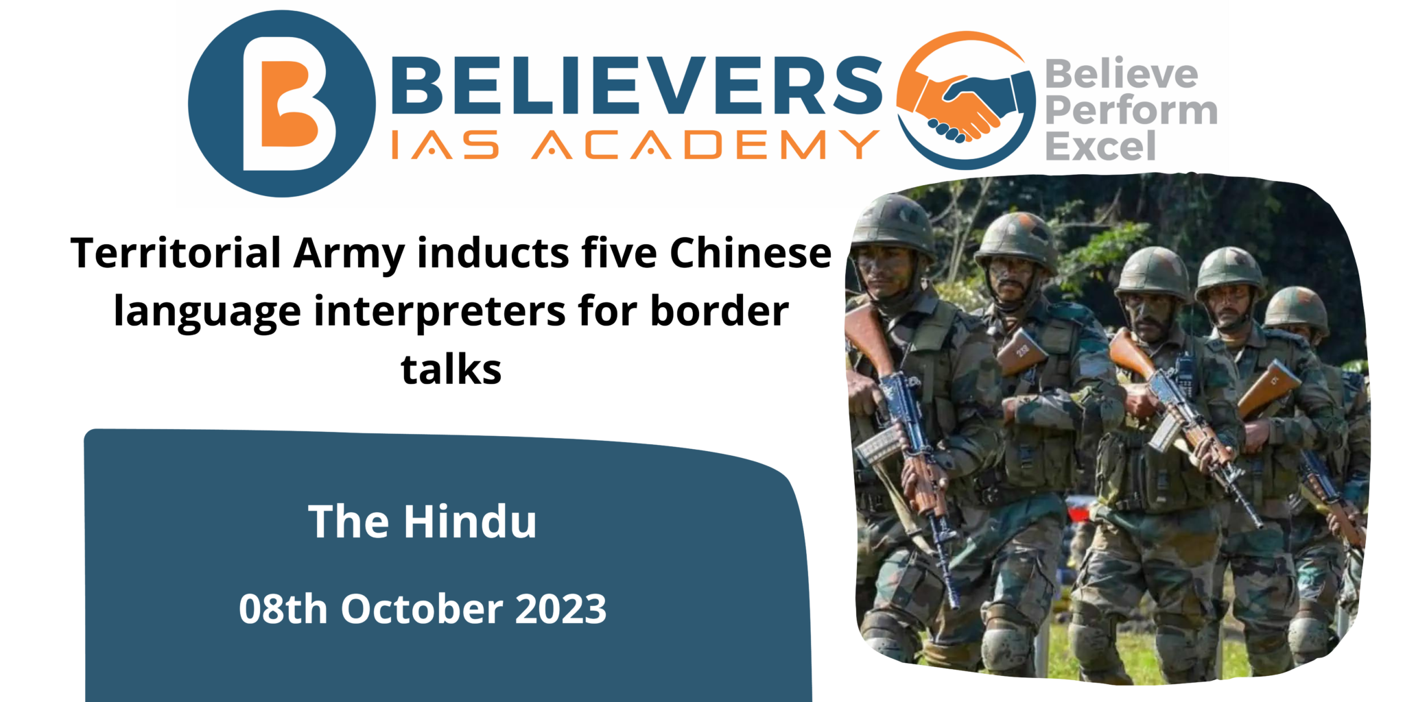 Territorial Army inducts five Chinese language interpreters for border ...