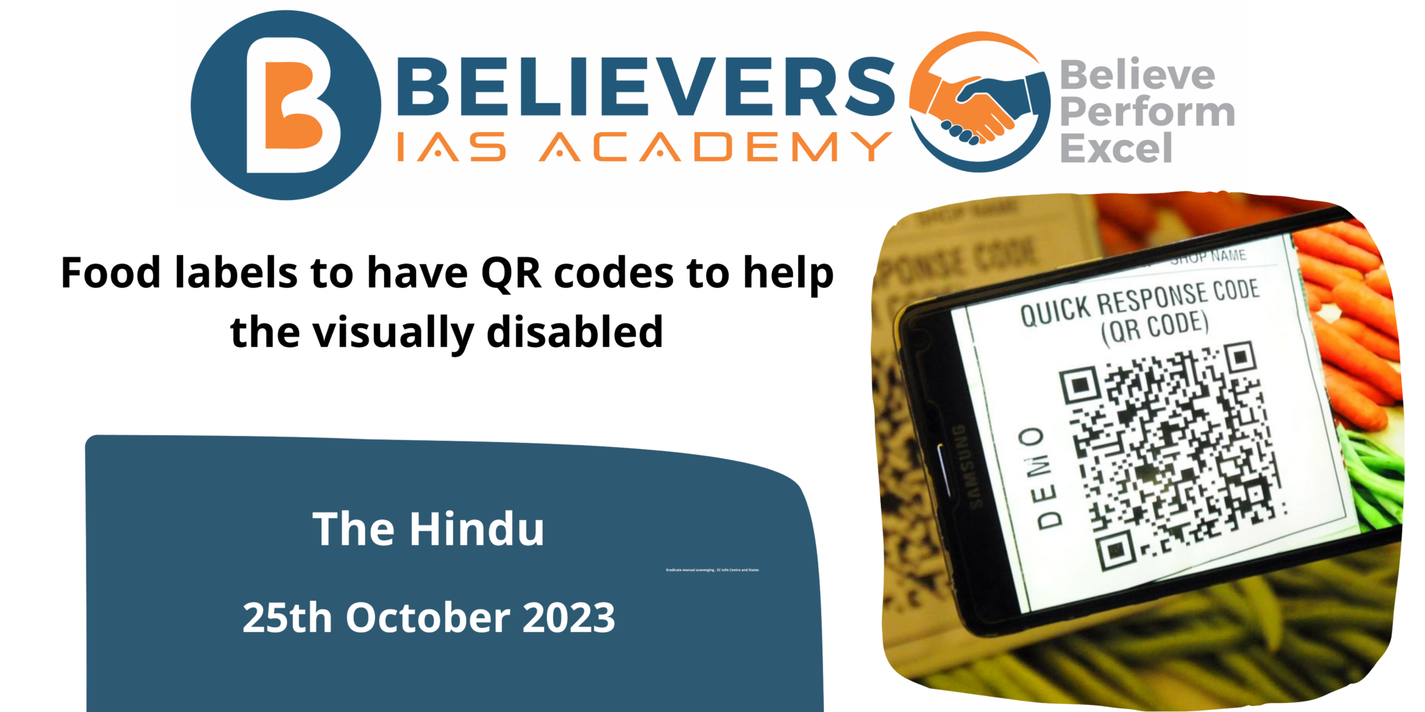 Food labels to have QR codes to help the visually disabled - Believers ...