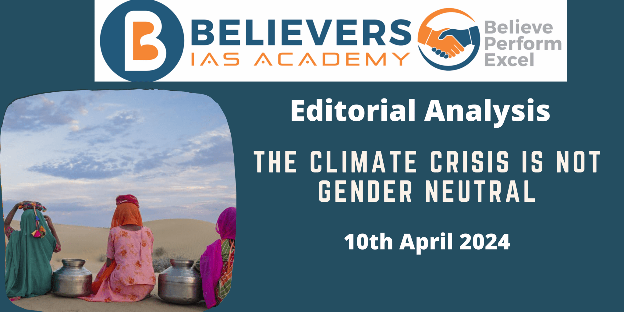 The climate crisis is not gender neutral - Believers IAS Academy